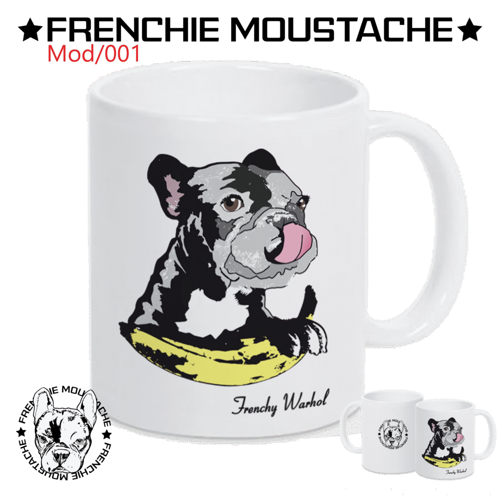 Frenchy Wharol – Mug en céramique blanche (Mod/001) - Frenchie Moustache